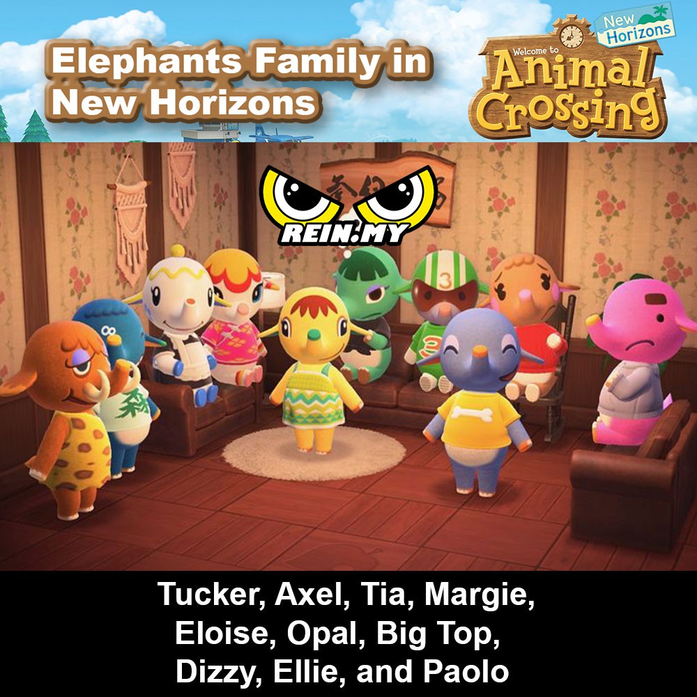 Animal Crossing New Horizon Amiibo Tokens Elephant Tucker, Axel, Tia ...