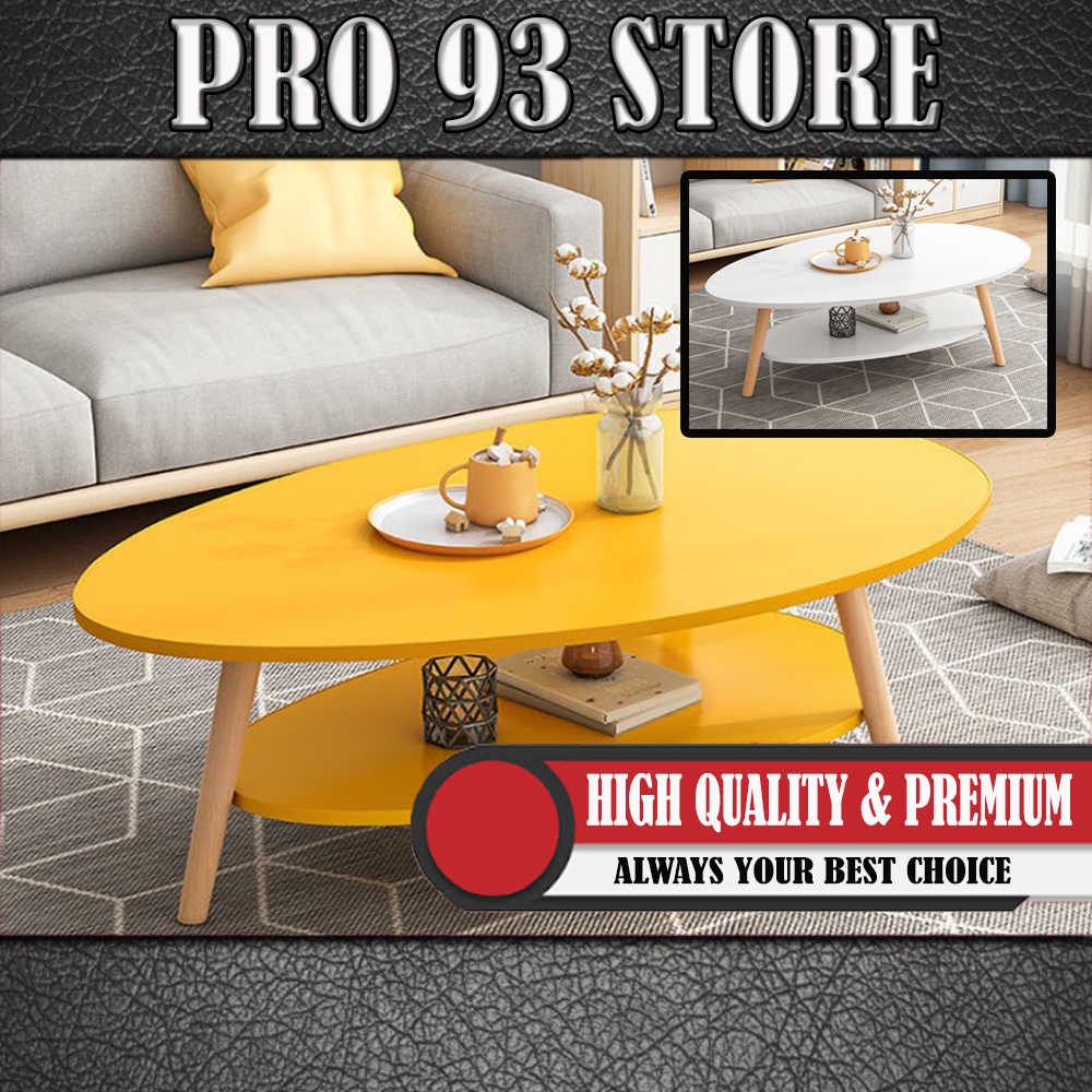 PRO93 90cm Two Tiers Storage Coffee Table / tea table / Meja kopi / meja kopi kecil ruang tamu ...