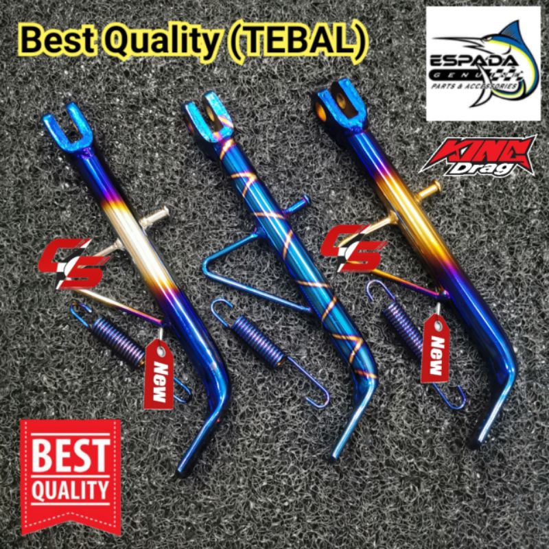 Espada KING DRAG titanium side stand (Universal) Cutting Tongkat Motor ...