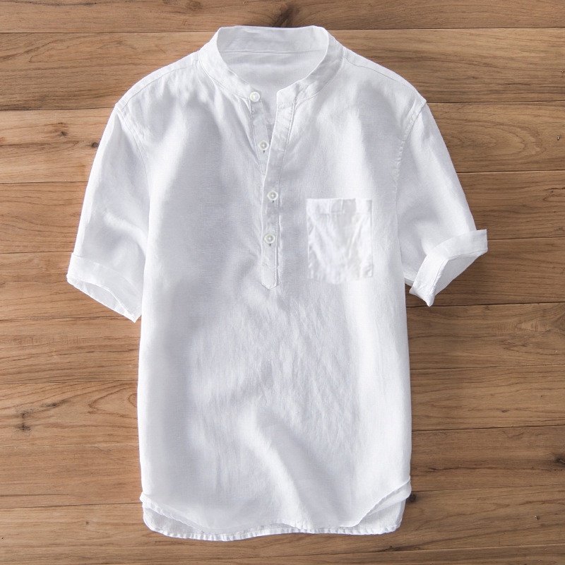 🇲🇾 Local Delivery😎 Men's Shirt Linen Kemeja Lelaki Casual T shirts ...