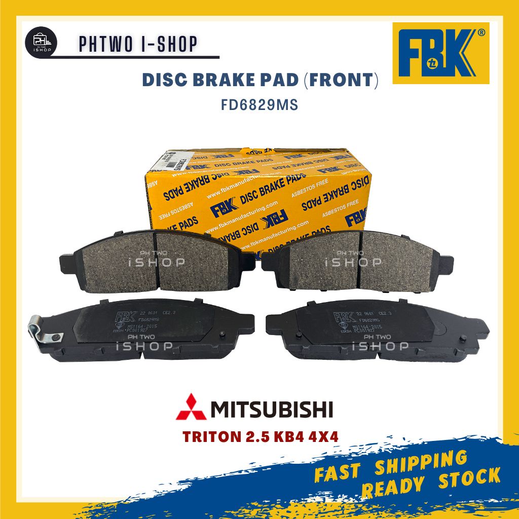 DISC BRAKE PAD (FRONT) - MITSUBISHI TRITON 2.5 KB4 4X4 FBK FD6829MS (1 SET) | Shopee Malaysia