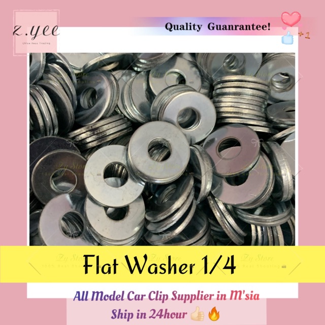 [READYSTOCK] 1pcs Flat Washer 1/4 M6 Washer 1/4 | Shopee Malaysia