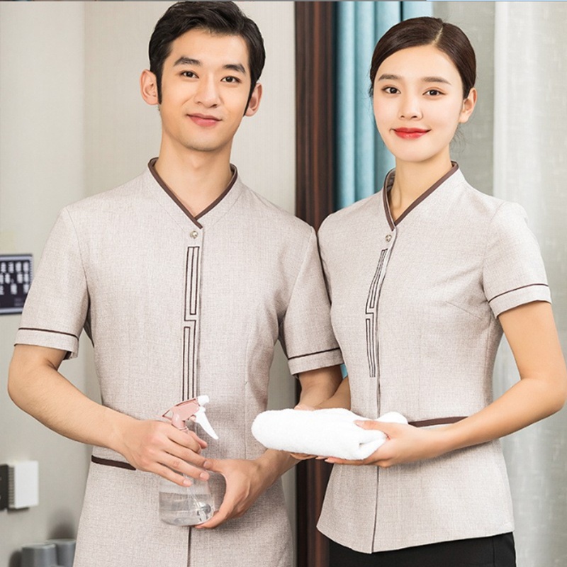 Unisex hotel uniforms short-sleeved room attendant housekeeping ...