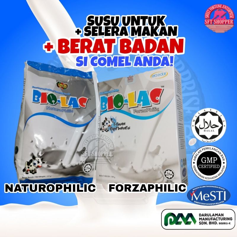 SUSU BIOLAC 1 Pack 500g Bayi Semulajadi Susu Lembu Budak Appetite ...