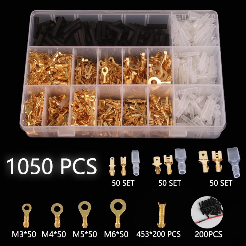 135/270/315/1050 PCS Terminals 2.8/4.8/6.3mm Crimp Terminals Insulated ...