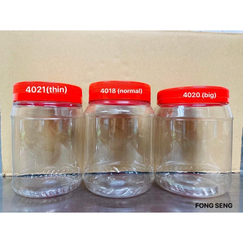 1pcs Plastic Bottle Container (Red Lid) -NCI 4018/4021/4020 Balang Kuih ...