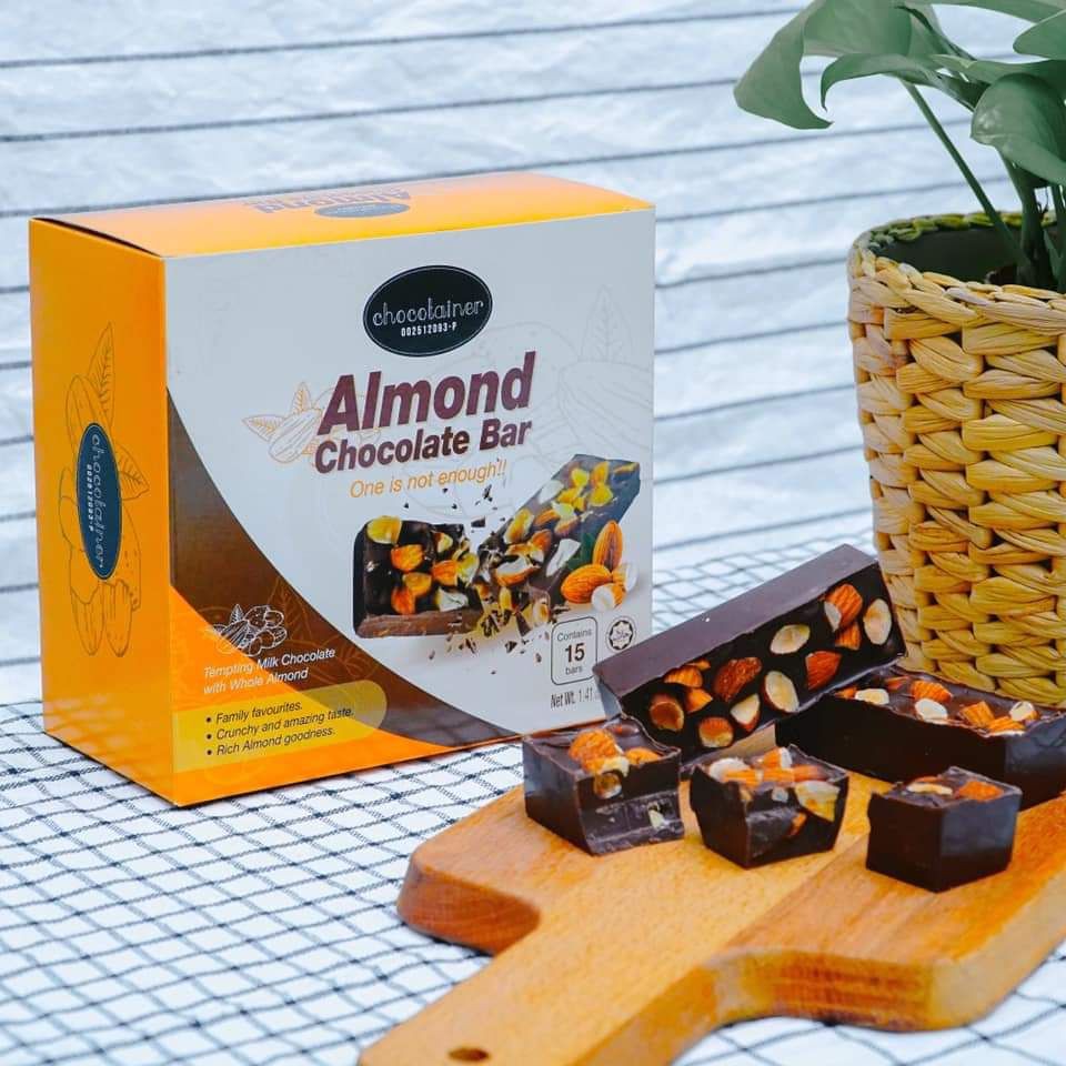 BOX COKLAT CHOCOTAINER ALMOND CHOCOLATE BAR | Shopee Malaysia