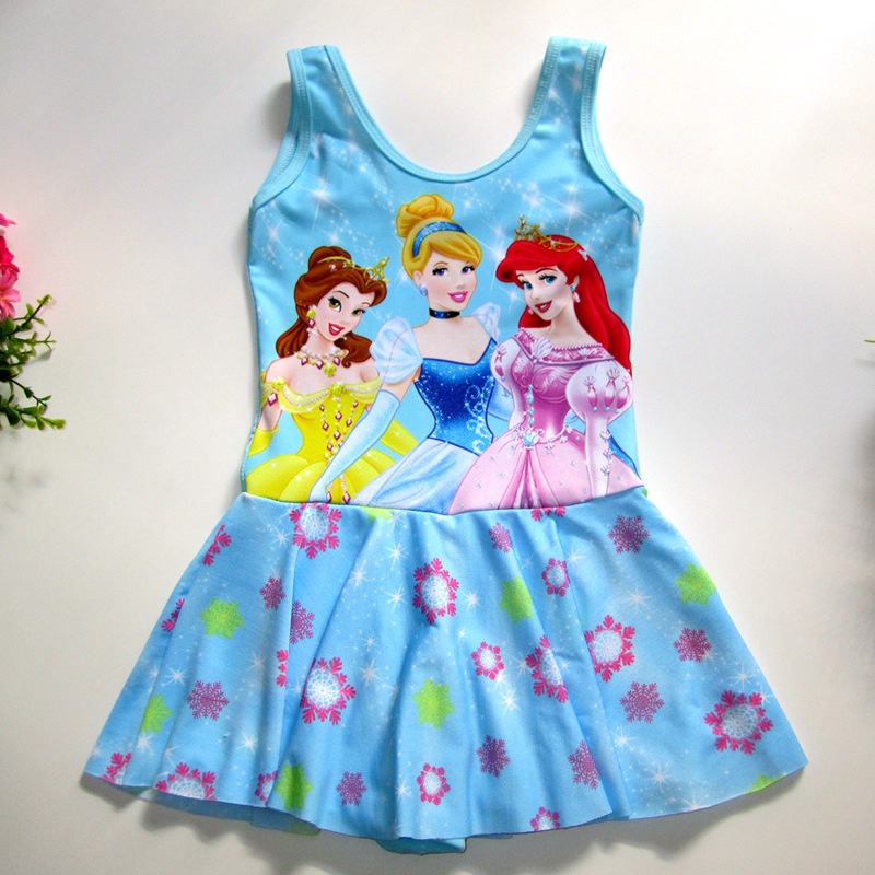 New Girl Swimsuit One Piece Swimwear Cute Cartoon Frozen Elsa Minnie ...