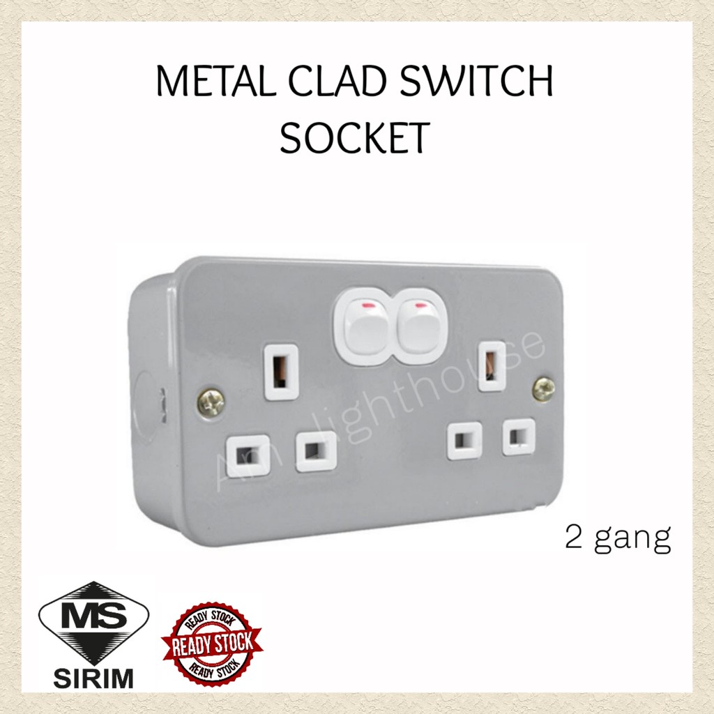 Socket Double Metal Clad (Switch Socket 2 gang Sirim Approved 13AMP ...