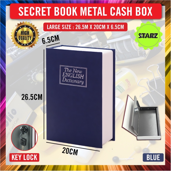 Secret Book Metal Cash Box / Dictionary Metal Book Cash Box / Metal ...