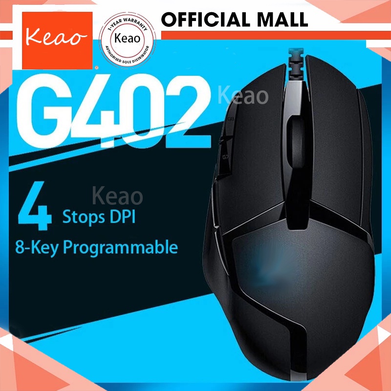 G402 Mouse 4000 DPI Wired Optical Mouse Hyperion Fury FPS Gaming Mouse ...