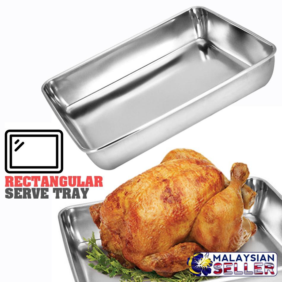 ELT SERVING TRAY - Rectangular Food / Utility Tray Pan [ 26x20x5cm ...