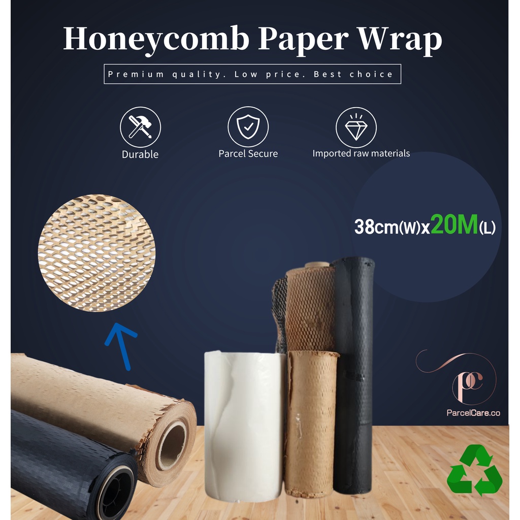 【ParcelCare】Honeycomb Paper Roll 38cm x 20M Gift Paper Bubble Wrap ...