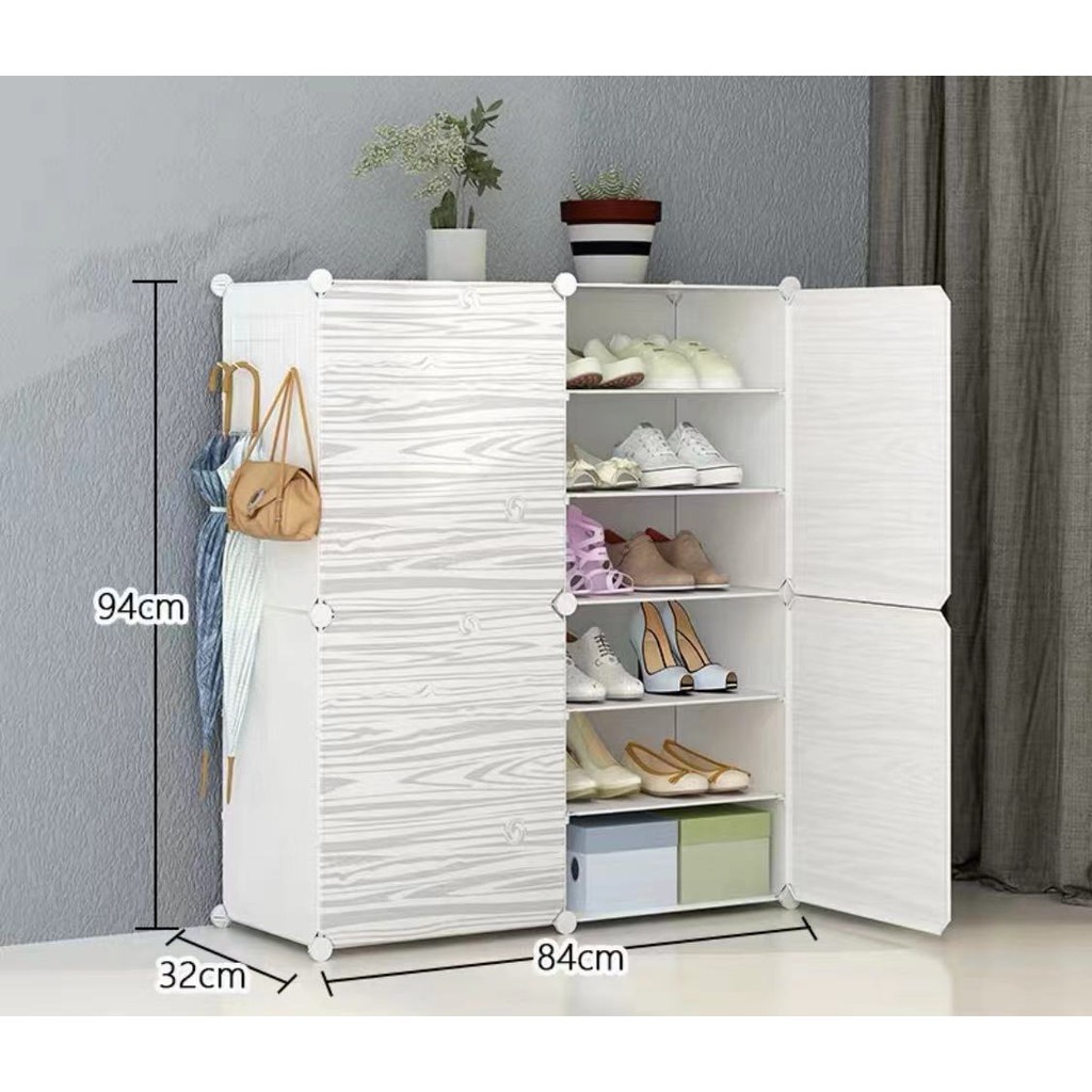 6 Cube 1 hanging DIY Black Stripes Wardrobe Assembly DIY Portable Magic ...