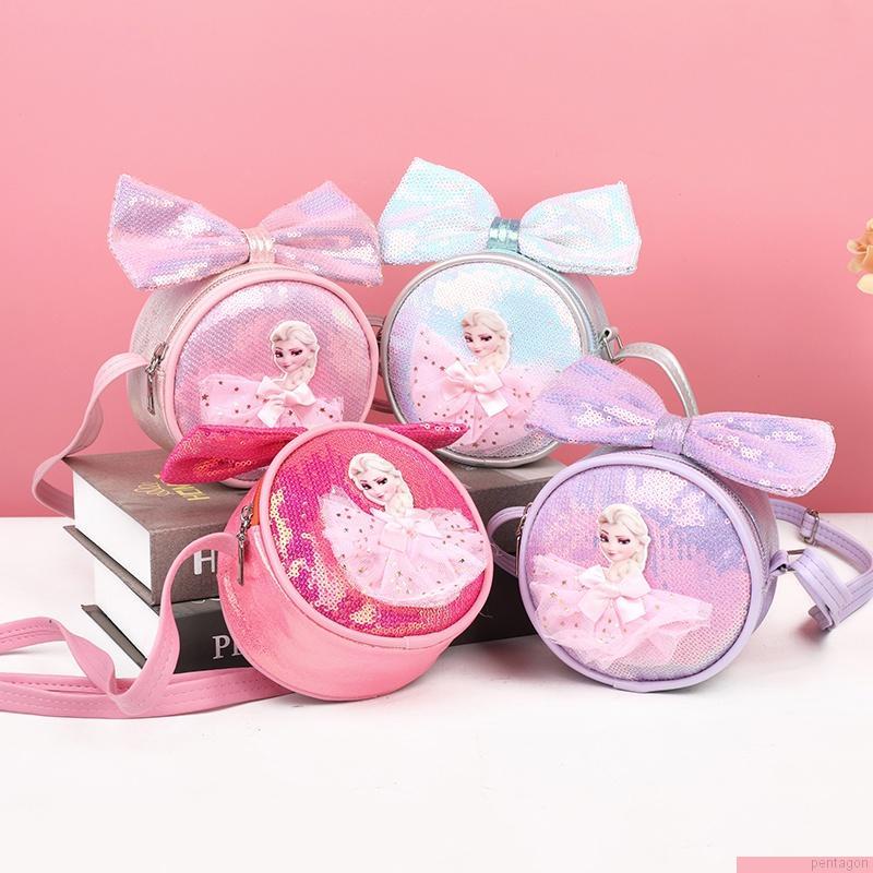 Toddler Kids Sequins Elsa Princess Shoulder Bag Kid Girls Cartoon Bow ...