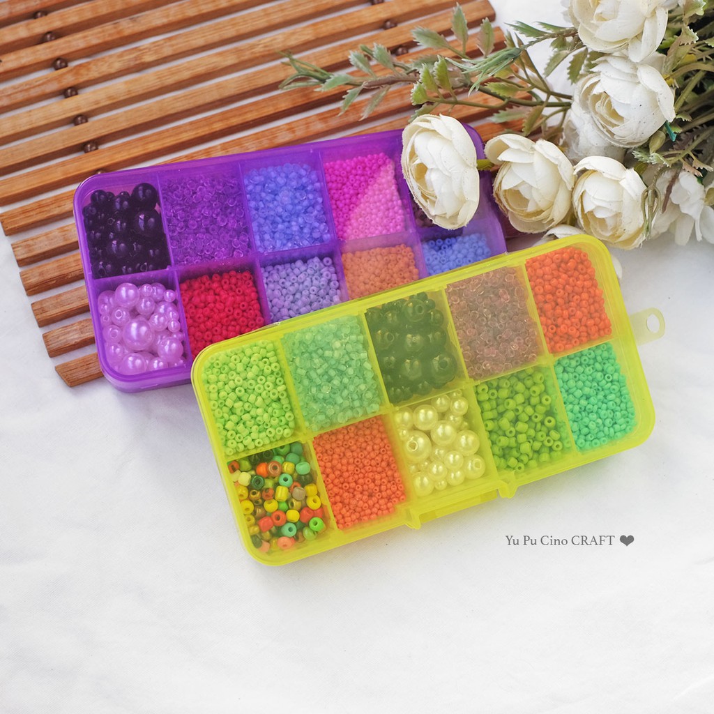 Beads/beads Kit Pack (Accessories Box & 10 Types Of Beads) | Shopee ...