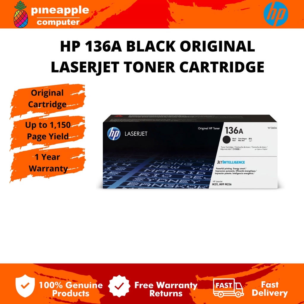 HP 136A / 136X High Yield Black Original LaserJet Toner Cartridge ...