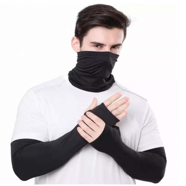 Arm Sleeves Mask UV Protection Motorcycle Bicycle Rider Mask Bandana ...