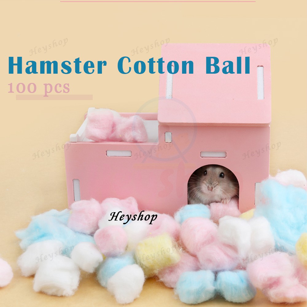 Hamster Cotton Ball 100 pcs - Small Animal Sugar Glider House Bedding ...