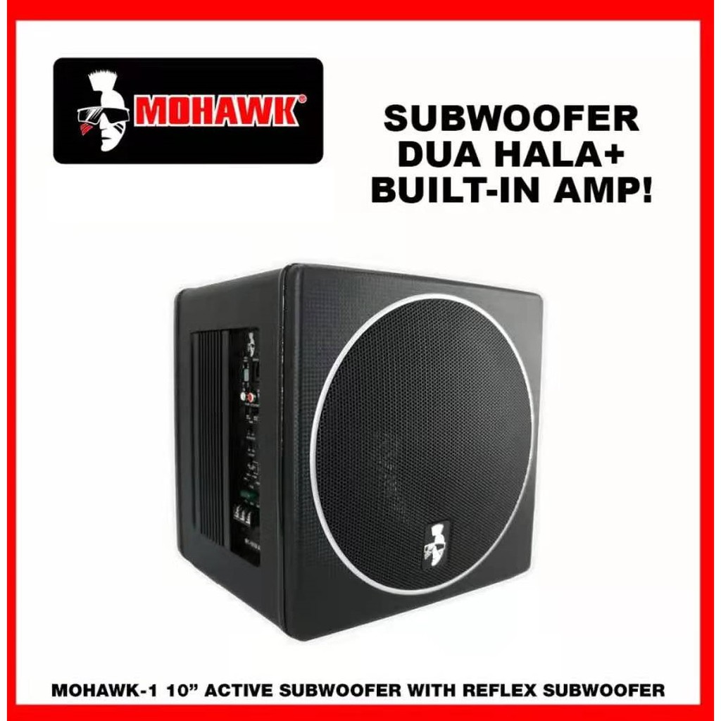 MOHAWK Car Audio MOHAWK-1 SERIES 10 inch Active Subwoofer with Reflex Subwoofer, 3500W - 21M1 ...