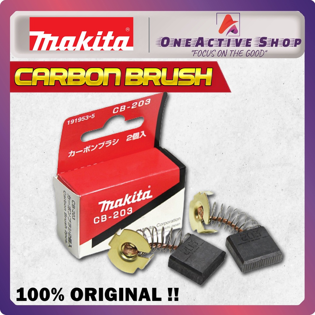 MAKITA Carbon Brush CB203 MAKITA Original Carbon Brush for HW1200, HW1300, LC1230, LW1400 ...