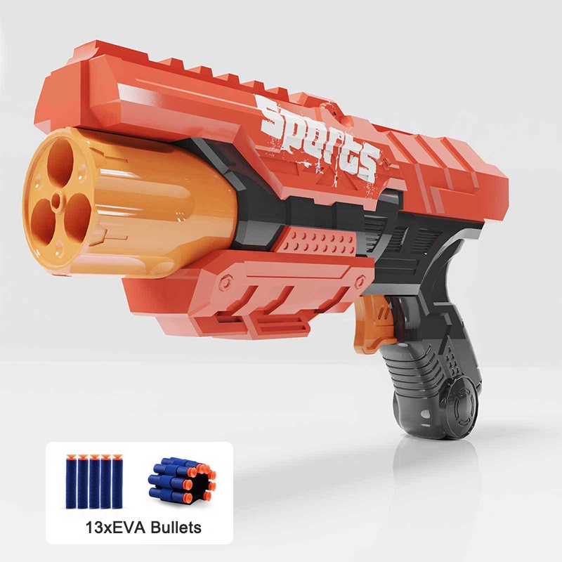 Soft Bullet Gun Kid Toy Manually Reload Rapid Fire Nerf Gun Mini Pistol ...