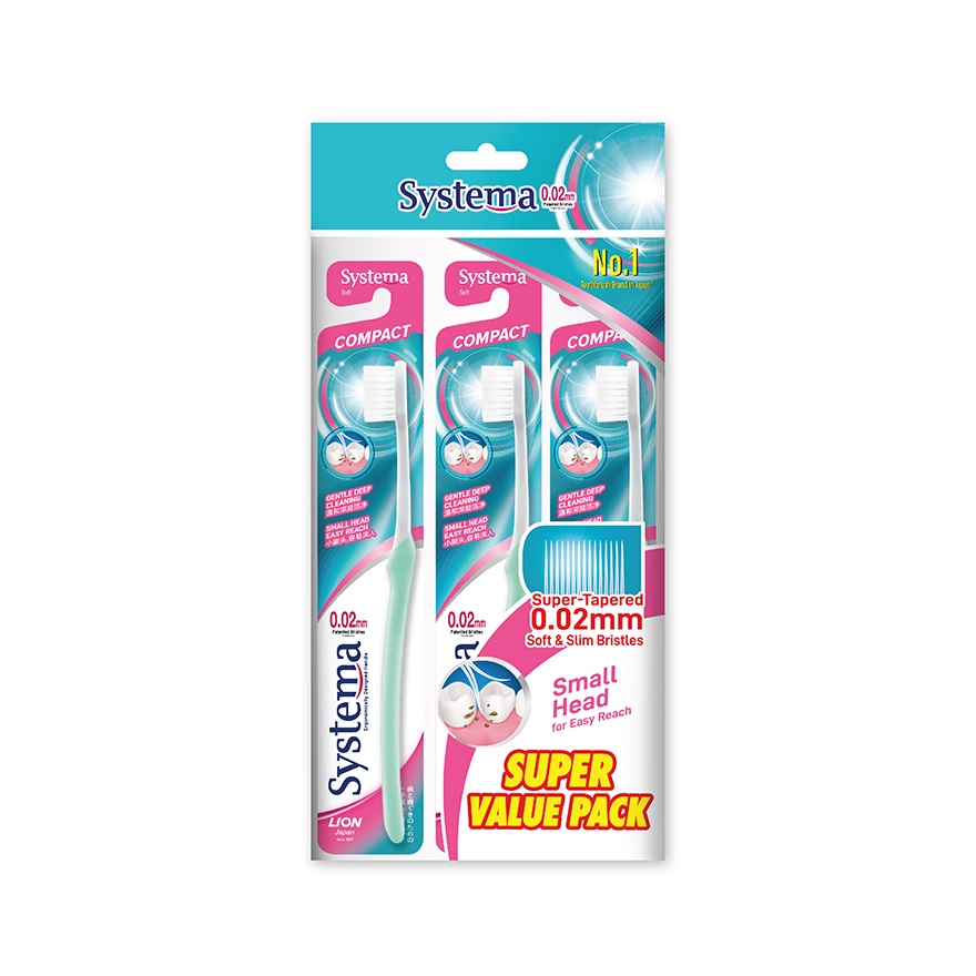 SYSTEMA Super Value Pack Compact Toothbrush (3's) | Shopee Malaysia