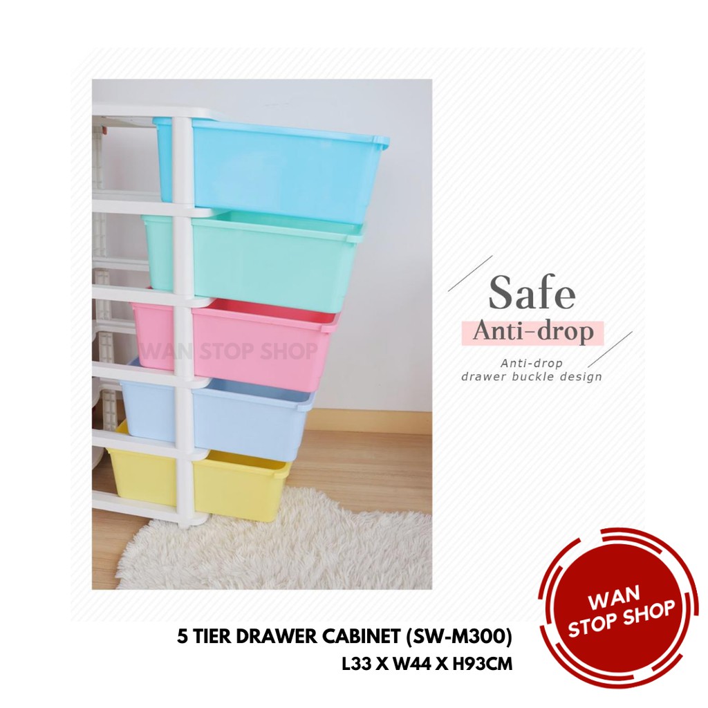 5 Tier Drawer Cabinet, Multipurpose Colorful Storage Drawer SW-M300 ...