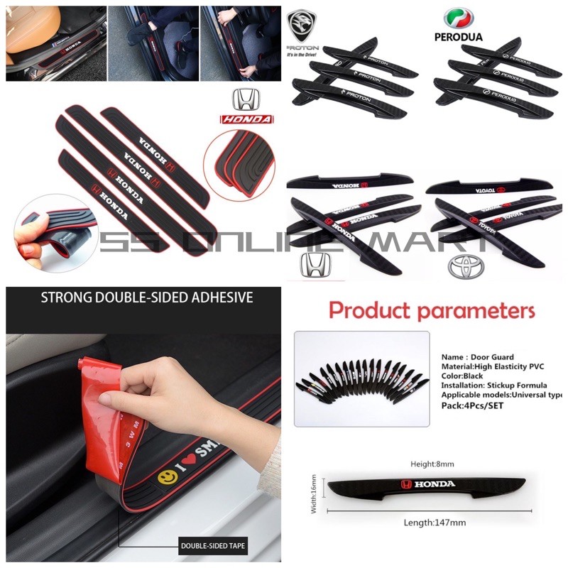 4pcs/Set side door Sill Protector Perodua Proton Honda Toyota myvi ...