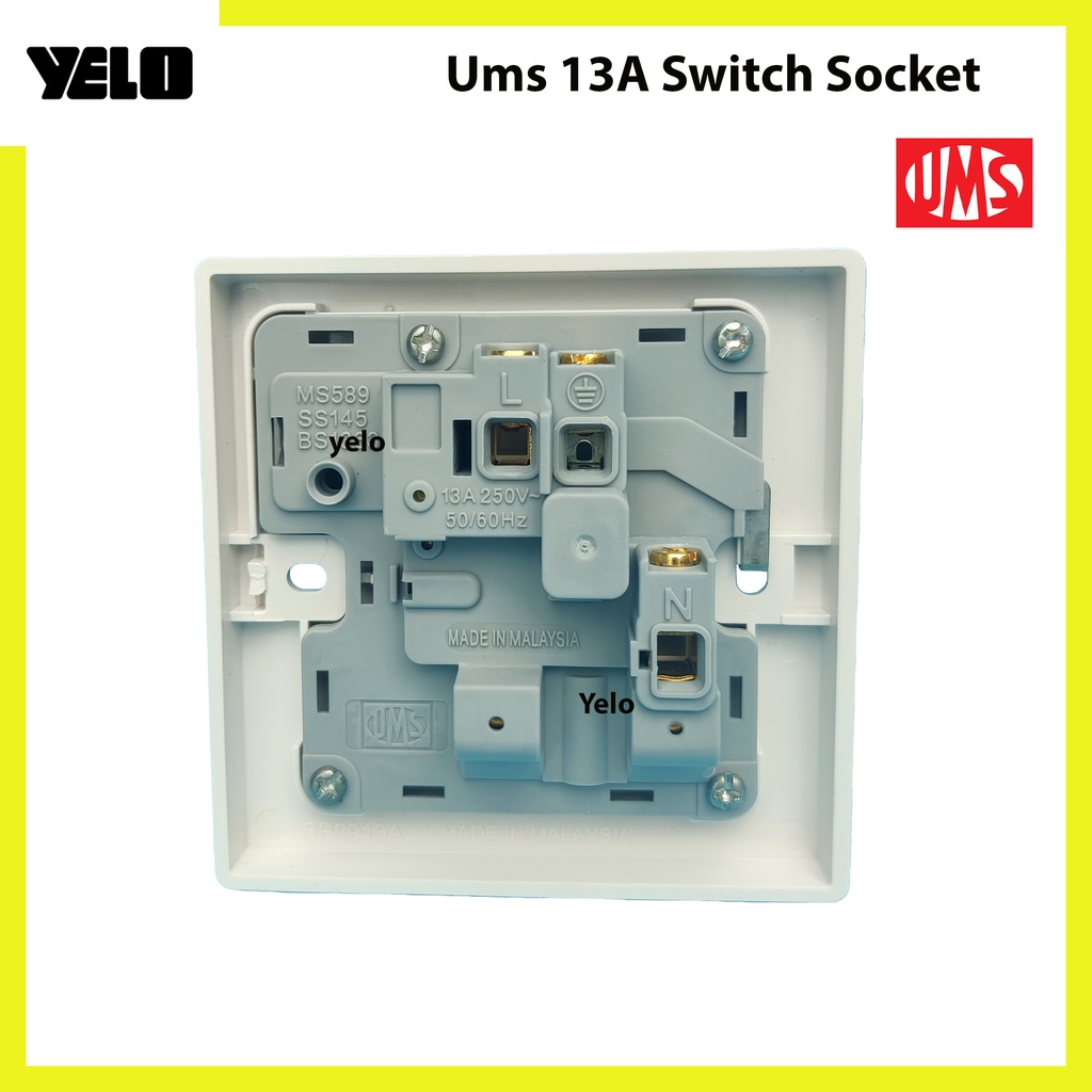 UMS 13A SWITCH SOCKET OUTLET / WALL SOCKET SWITCHES SIRIM APPROVED Soket Dinding | Shopee Malaysia