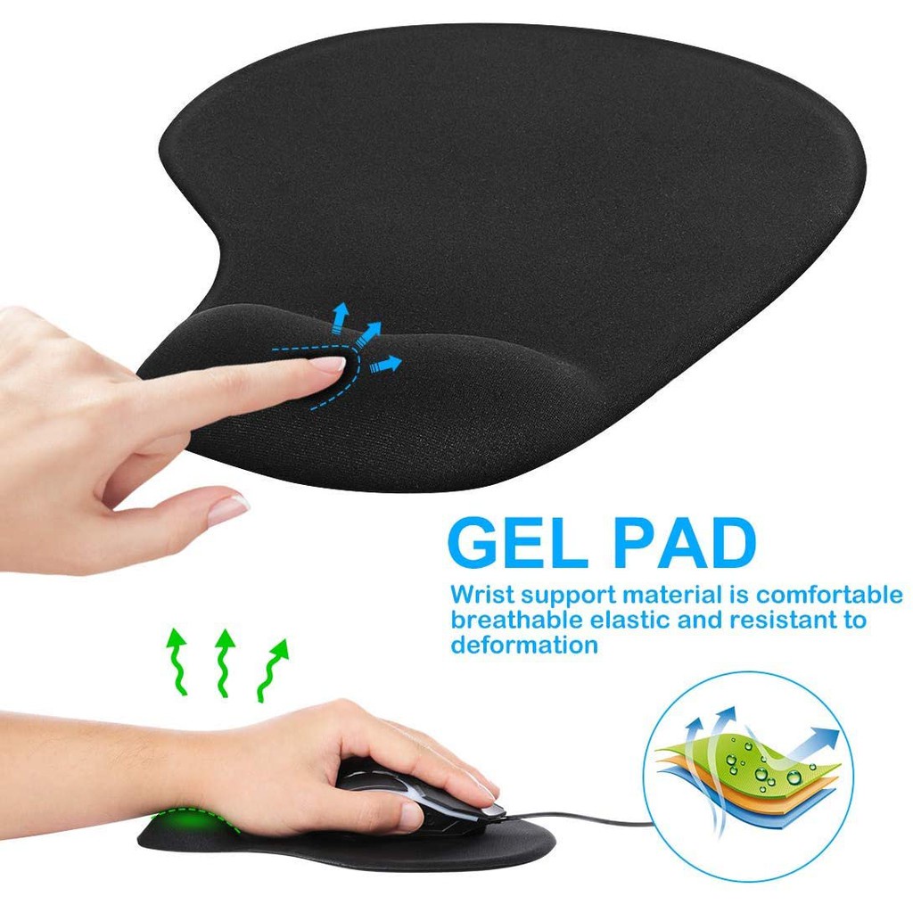 Mouse Pad with Wrist Rest Gel Cushion Ergonomic Mousepad Cute Silicone Office Support Mat ...