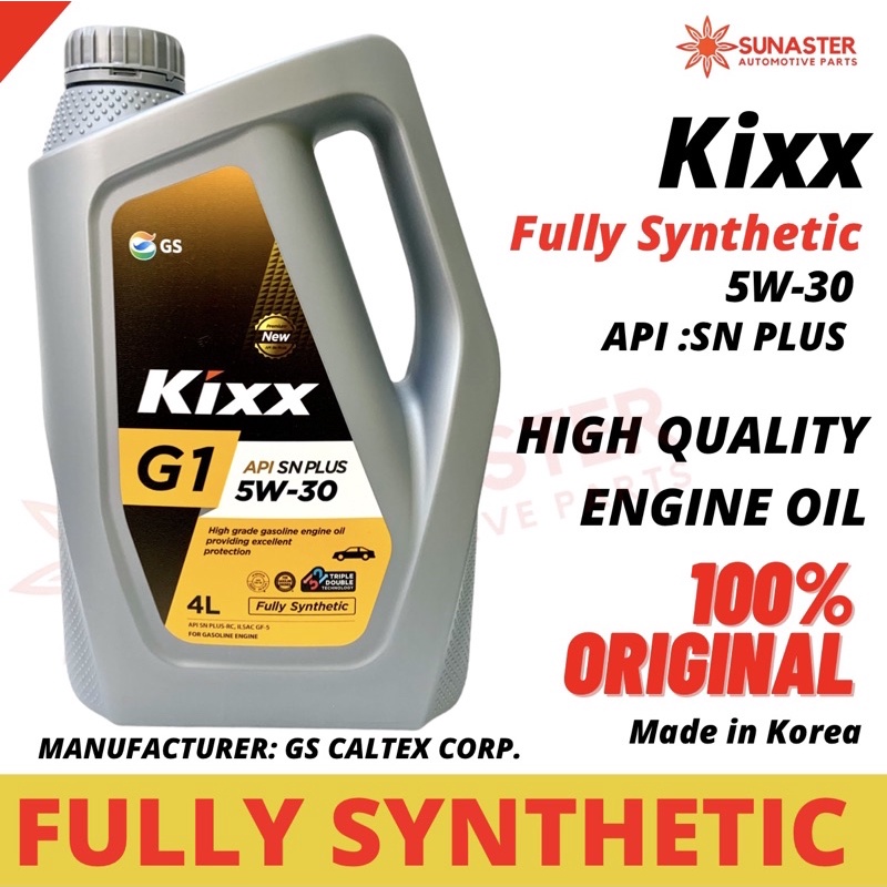 Kixx Fully Synthetic 5W-30 API SN Plus Engine Oil 4litre | Shopee Malaysia