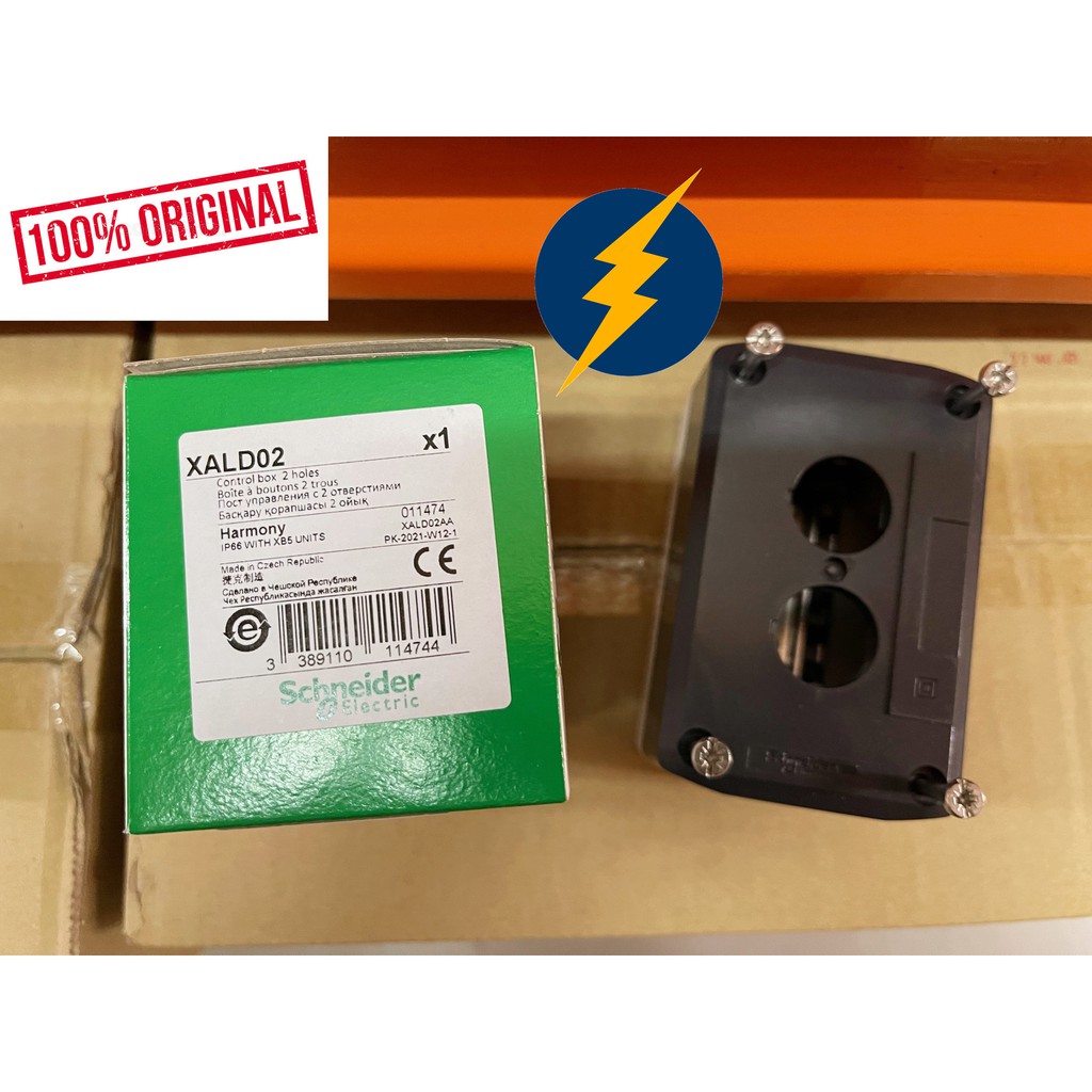 Schneider XALD02 Harmony XALD, XALK, Empty enclosure, plastic, dark ...