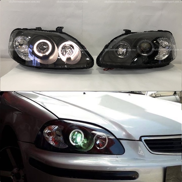 Honda Civic EK SO4 Head Lamp Projector Led Ring 100% Taiwan 1996 1997 ...