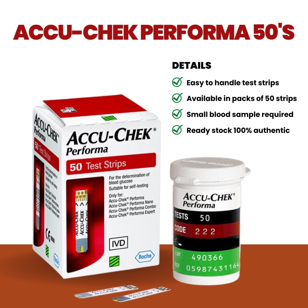 Accu-chek Performa 50 Glucose test strips Guide | Shopee Malaysia