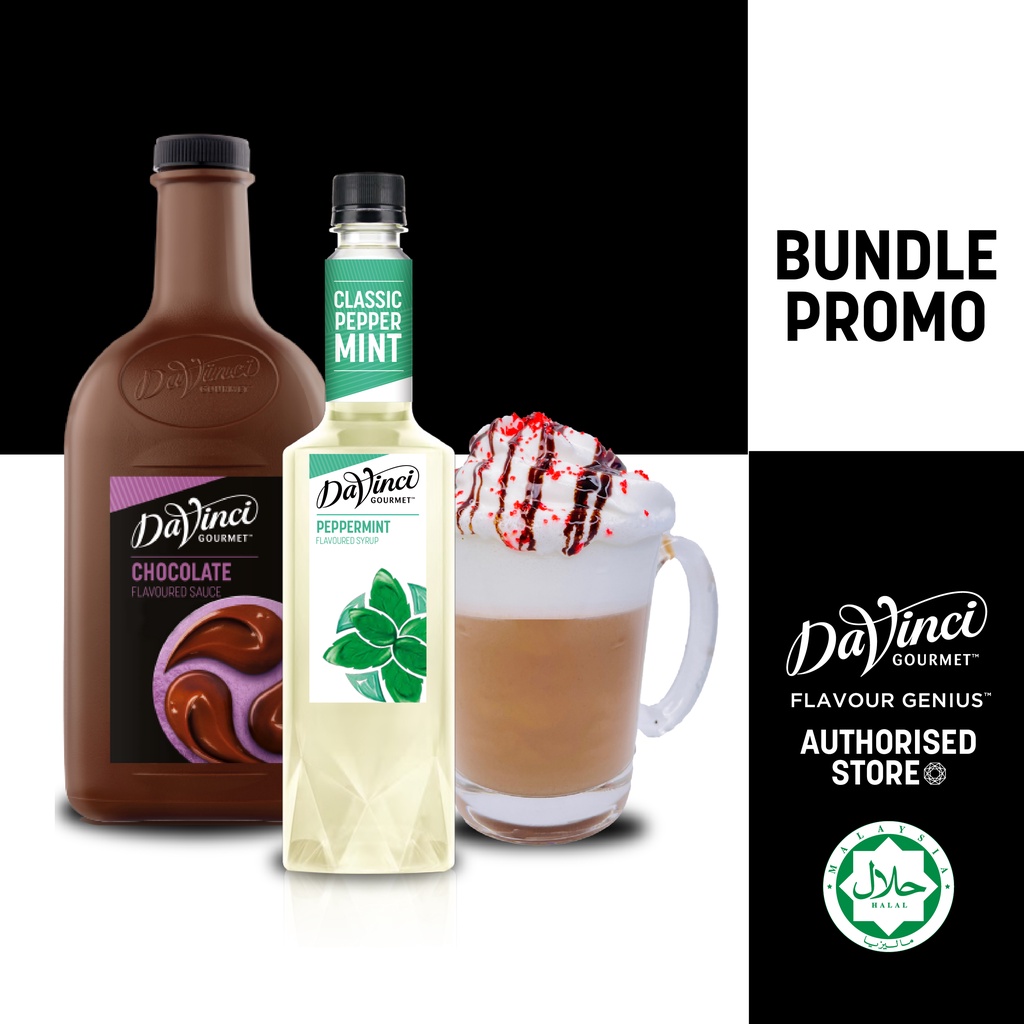DaVinci Gourmet Festive Bundle - Peppermint Mocha Chocolate Sauce ...
