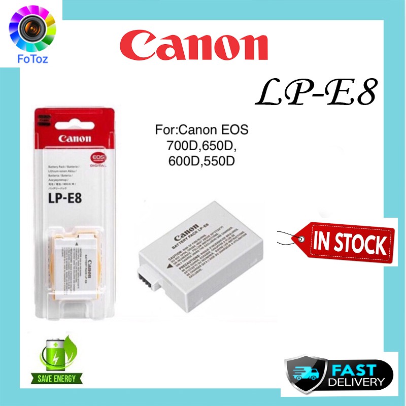 Canon LP-E8 Rechargeable Lithium-Ion Battery Pack (7.2V, 1120mAh ...