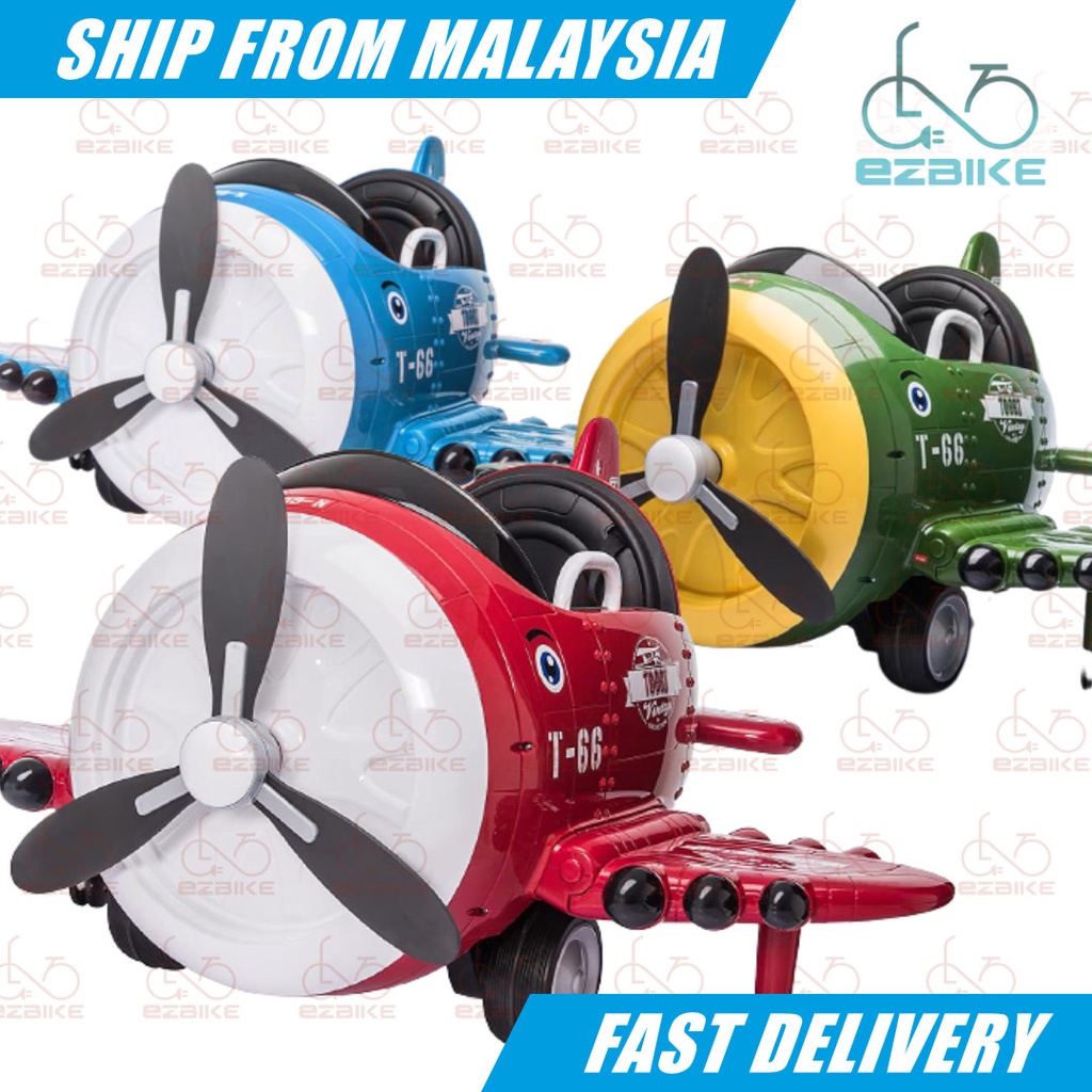 EZBIKE KIDS RIDE ON AIRPLANE stimulation pilot to be kapal terbang ...