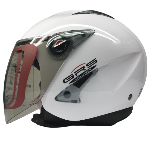Helmet grs A27 with glasses (glossy white) | Shopee Malaysia