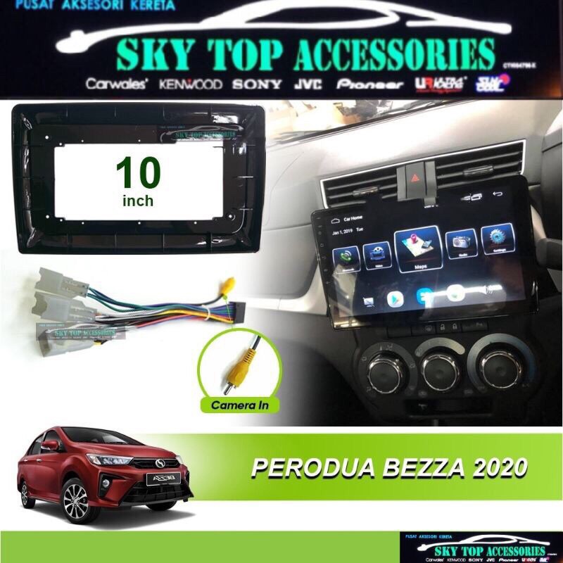Big Screen Android Player Casing 10inch Perodua Bezza With Socket Plug ...