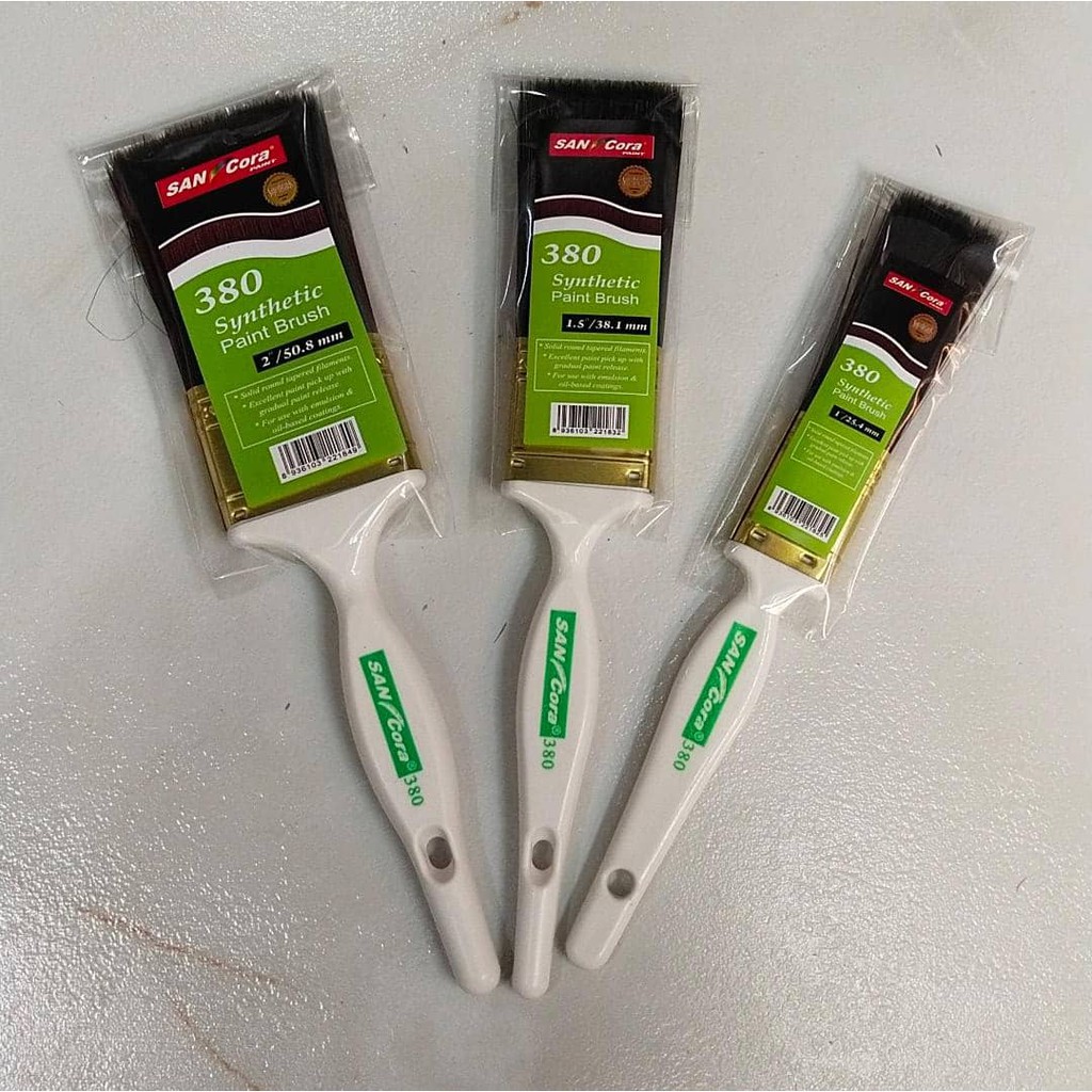 SANCora 380 Paint Brush -Water & Oil Base-(1'' / 1.5'' / 2'') | Shopee ...