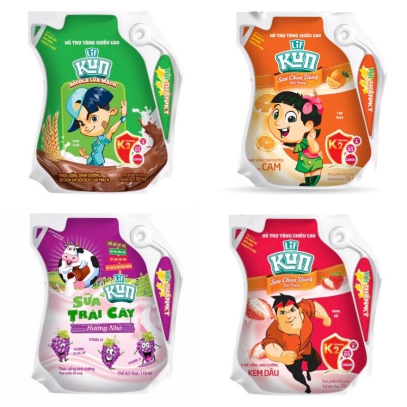 Carton of 24 packs of lif kun sterilized milk in all flavors 110ml ...