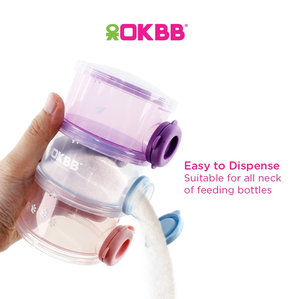 OKBB Utensils 3 Compartments Layers Baby Milk Powder Dispenser Food ...