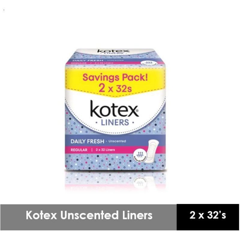 KOTEX Panty Liners Daily Fresh Regular 32s x 2 and 30s x 2 | Shopee ...