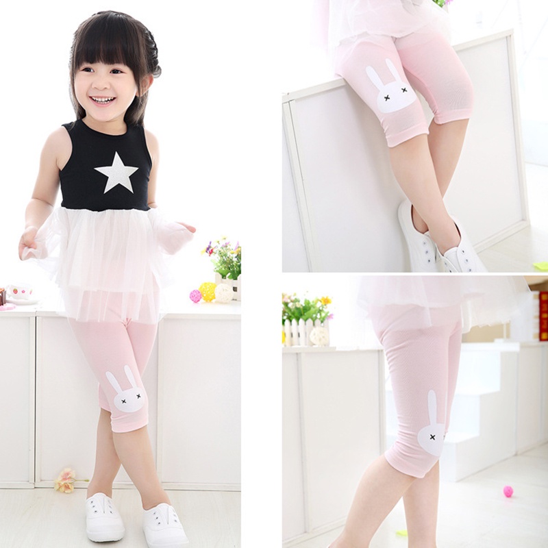 New Summer Candy Color Girls Leggings Thin Calf-length Pants for Kids ...