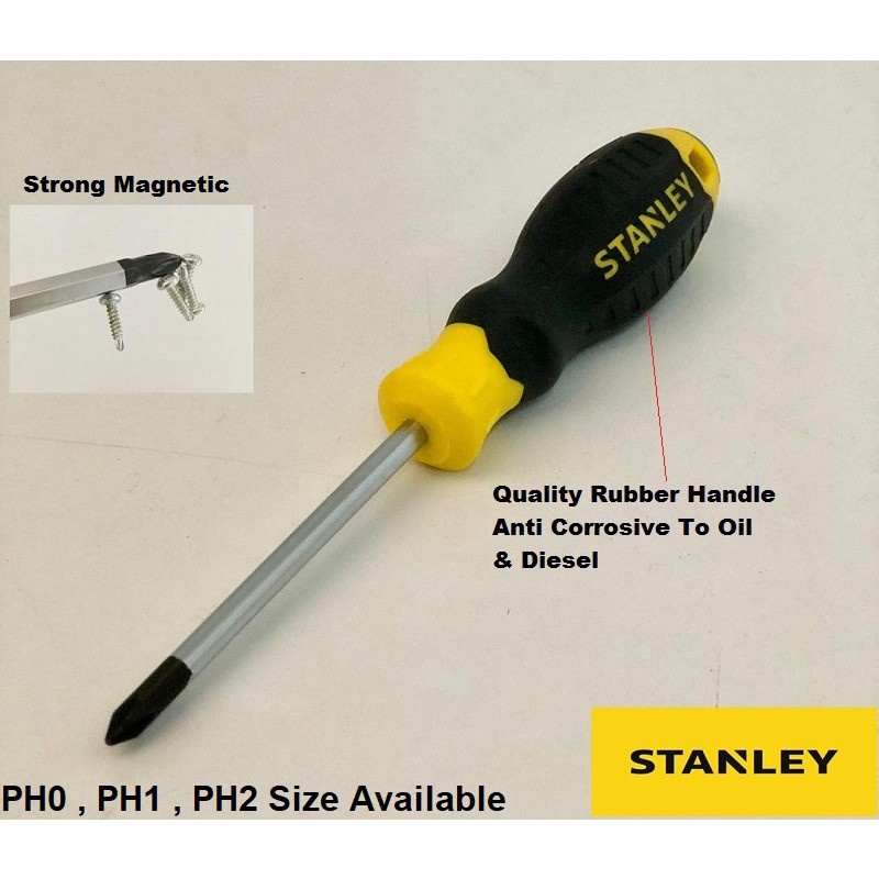 Stanley Philip + Screwdriver With Comfort Rubber Grip | Shopee Malaysia