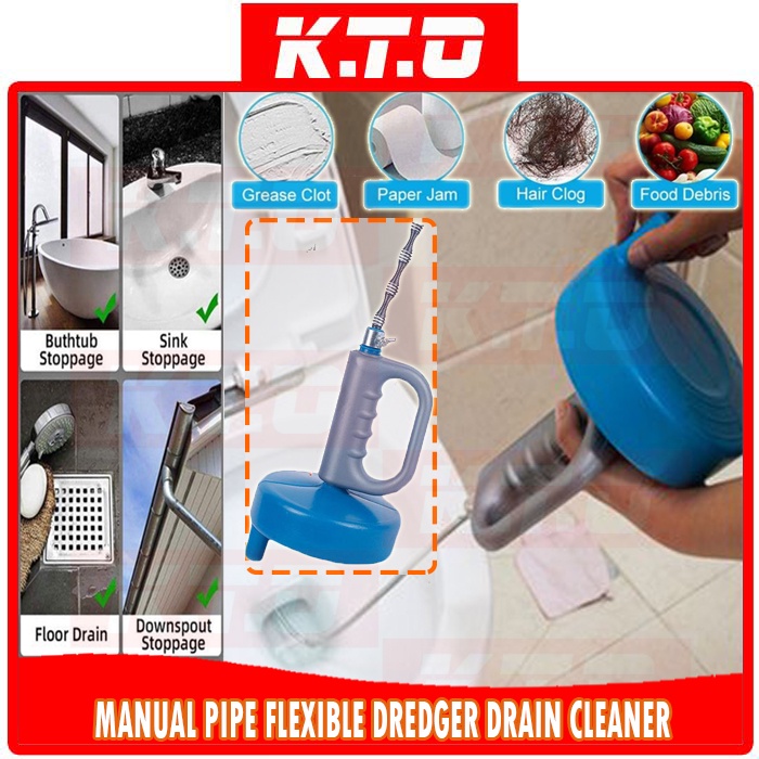 [3M,4M,5M,10M] 1SET MANUAL DRAIN UNBLOCKER KITCHEN TOILET FLEXIBLE ROD ...