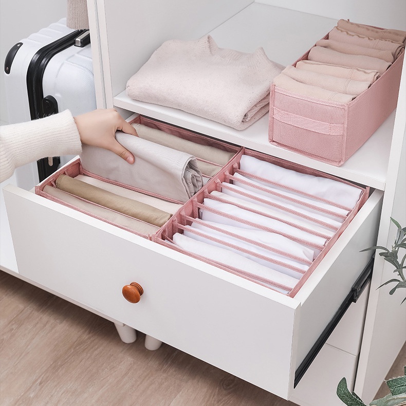 Foldable Upgraded Oxford Fabric Jeans Compartment Storage Box Wardrobe ...
