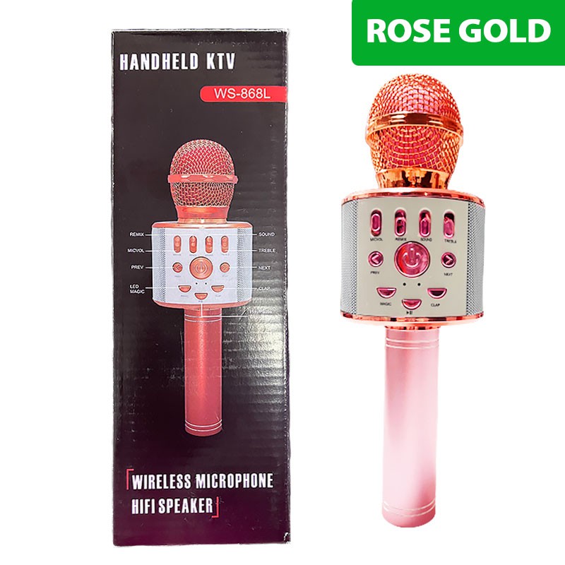 WS858 Bluetooth Microphone Handheld Wireless Bluetooth Microphone Karaoke Portable Mic FM ...