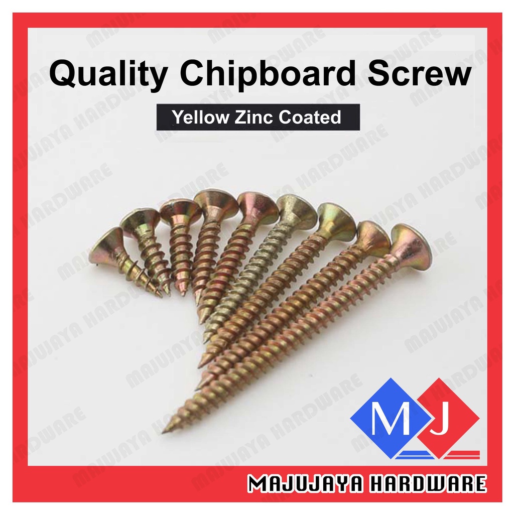 (10PCS) Screw Wood Chipboard Screw Driving Counter Sunk Flat Head ...